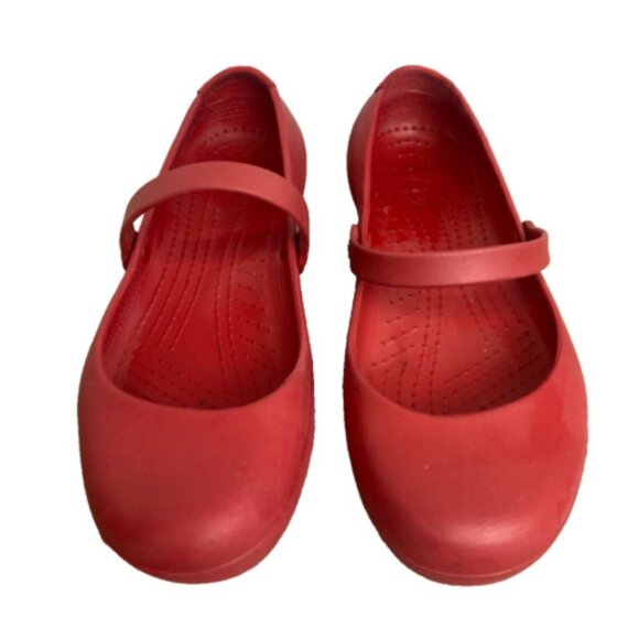 CROCS | Shoes | Crocs Red Mary Jane Style Shoes Size 2 See Pic | Poshmark